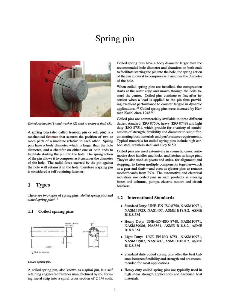 Spring Pins | PDF | Machines | Manufactured Goods