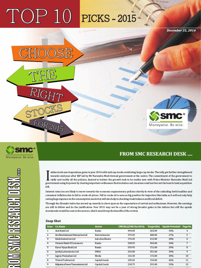 Top Picks For 2015 | PDF | Price–Earnings Ratio | Stocks