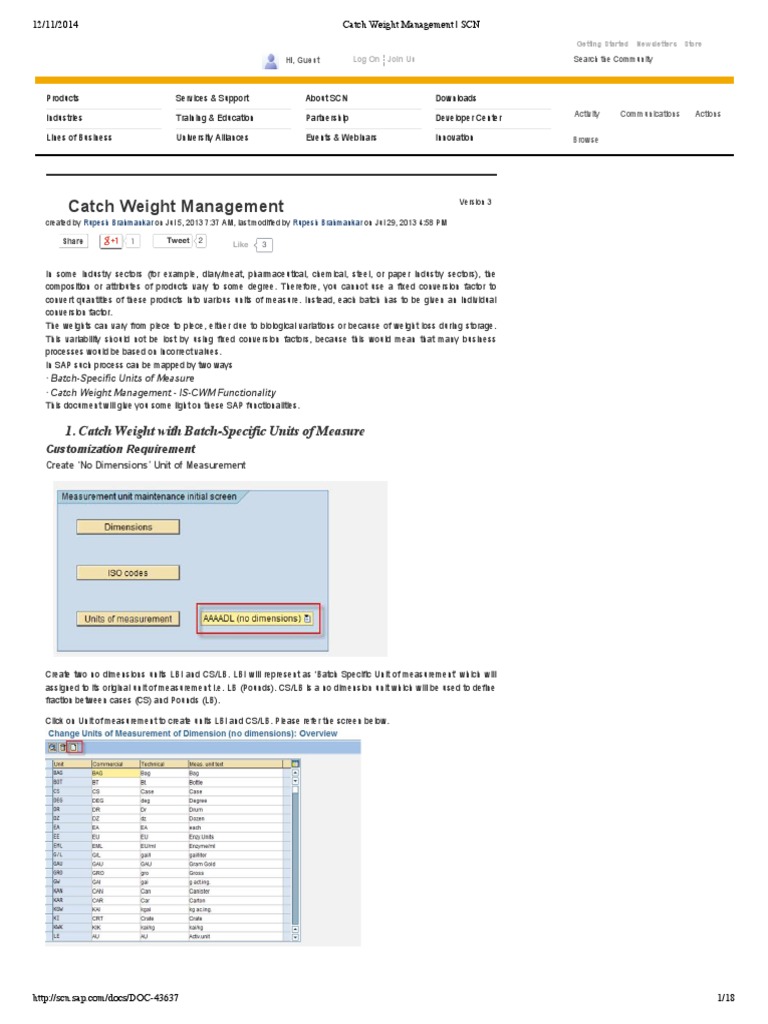 Catch Weight Management - SCN | PDF | Units Of Measurement | Inventory