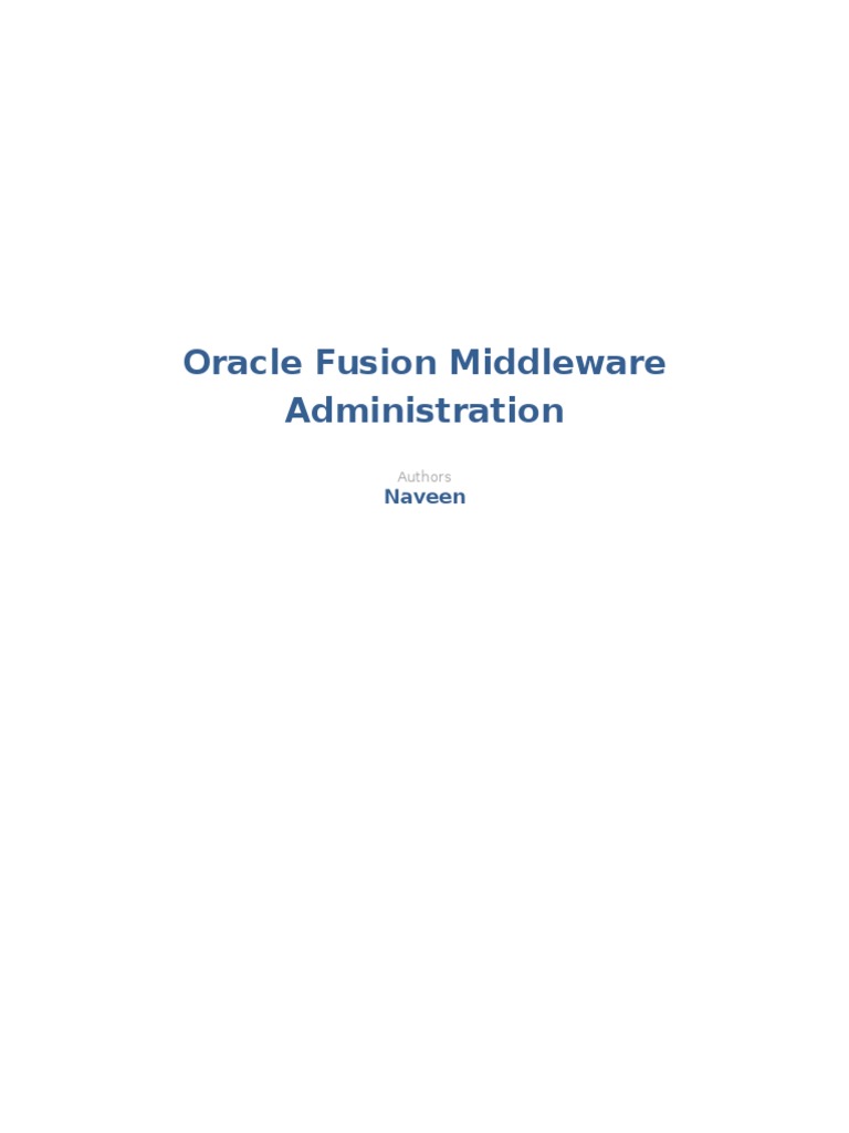 Oracle Fusion Middleware Administration Naveen Pdf Oracle Database Command Line Interface 1505