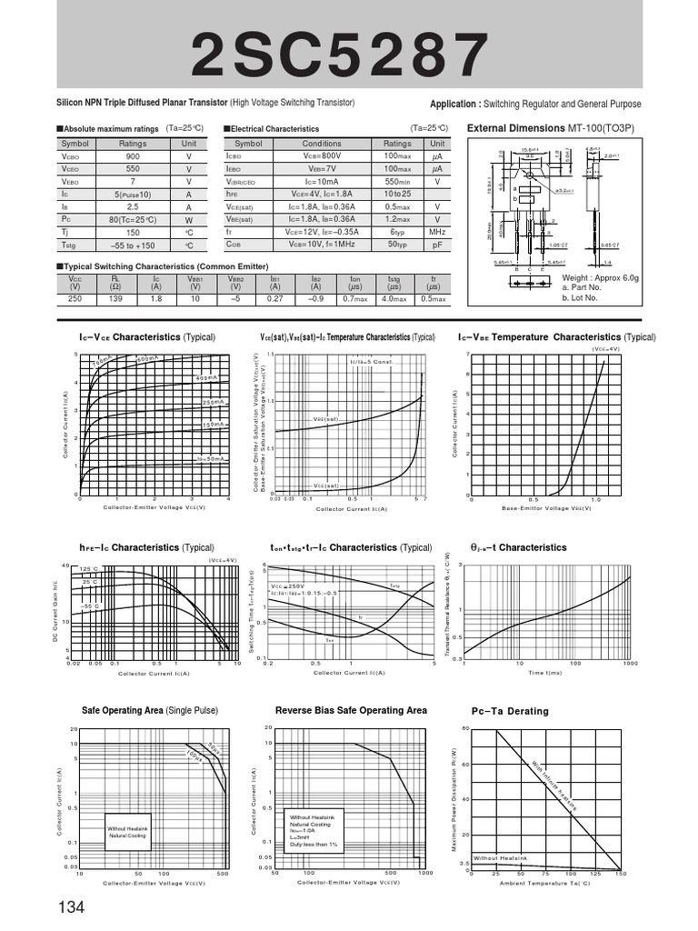 High Voltage Switching Transistor | PDF