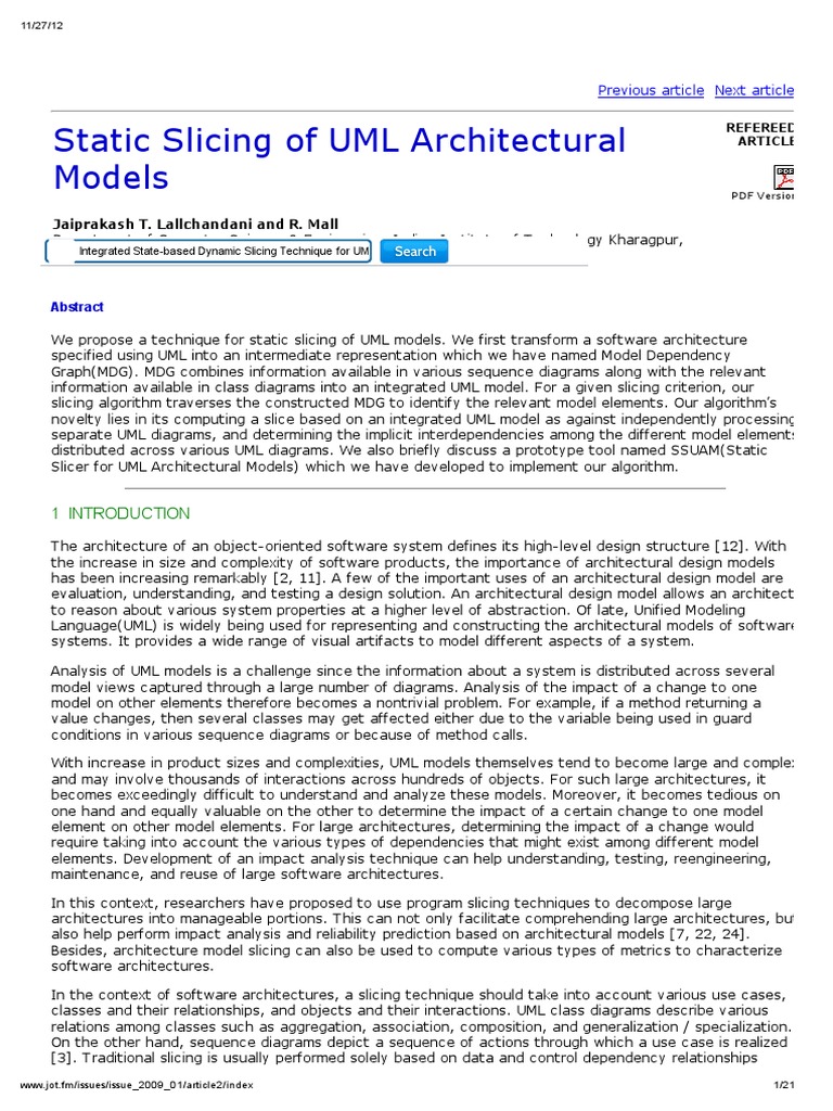 Lallchandani Static | PDF | Unified Modeling Language | Software Architecture
