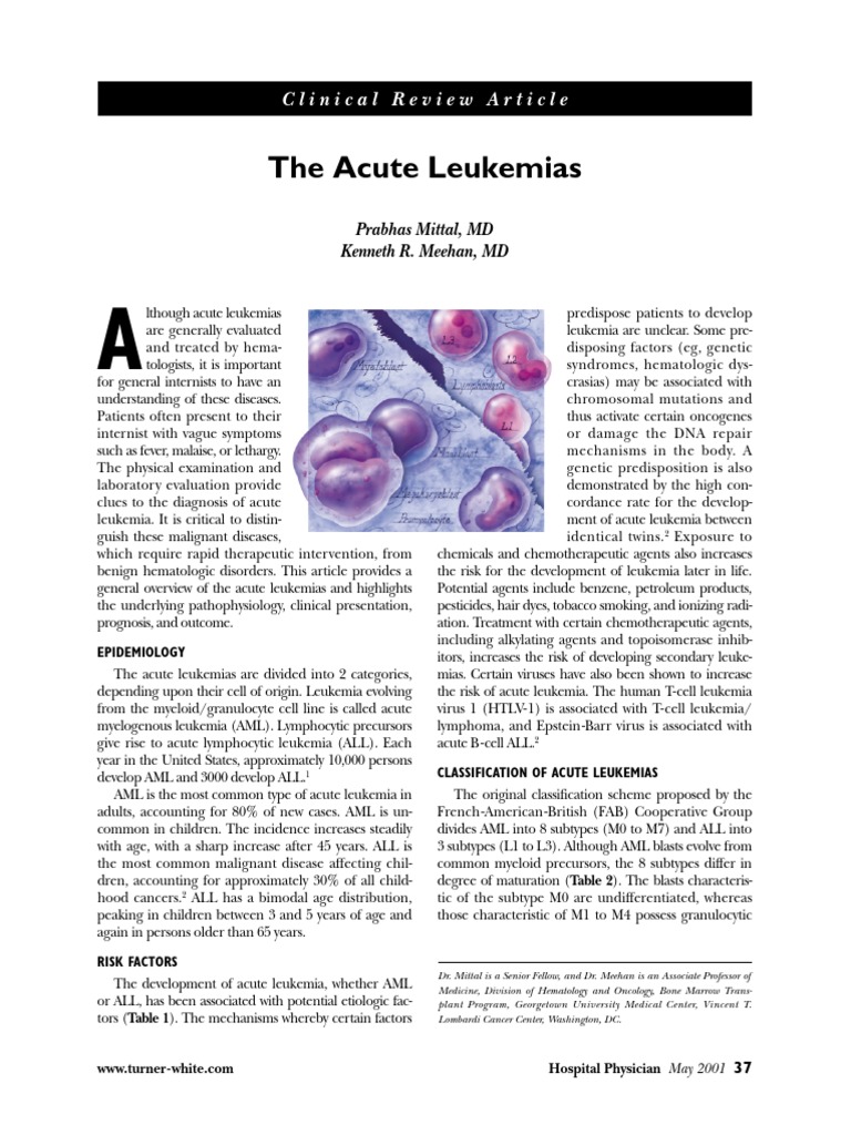 Acute Leukemia Best Article | PDF | Leukemia | Chemotherapy