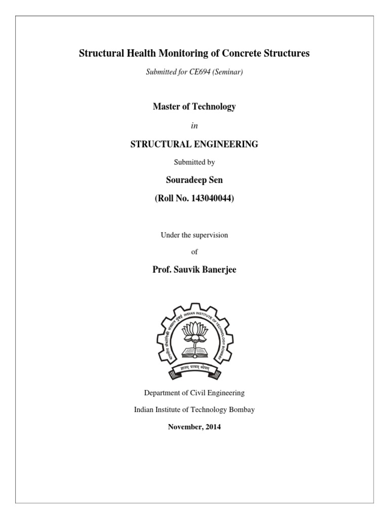 Seminar Report (Roll No. 143040044) - Structural Health Monitoring of ...