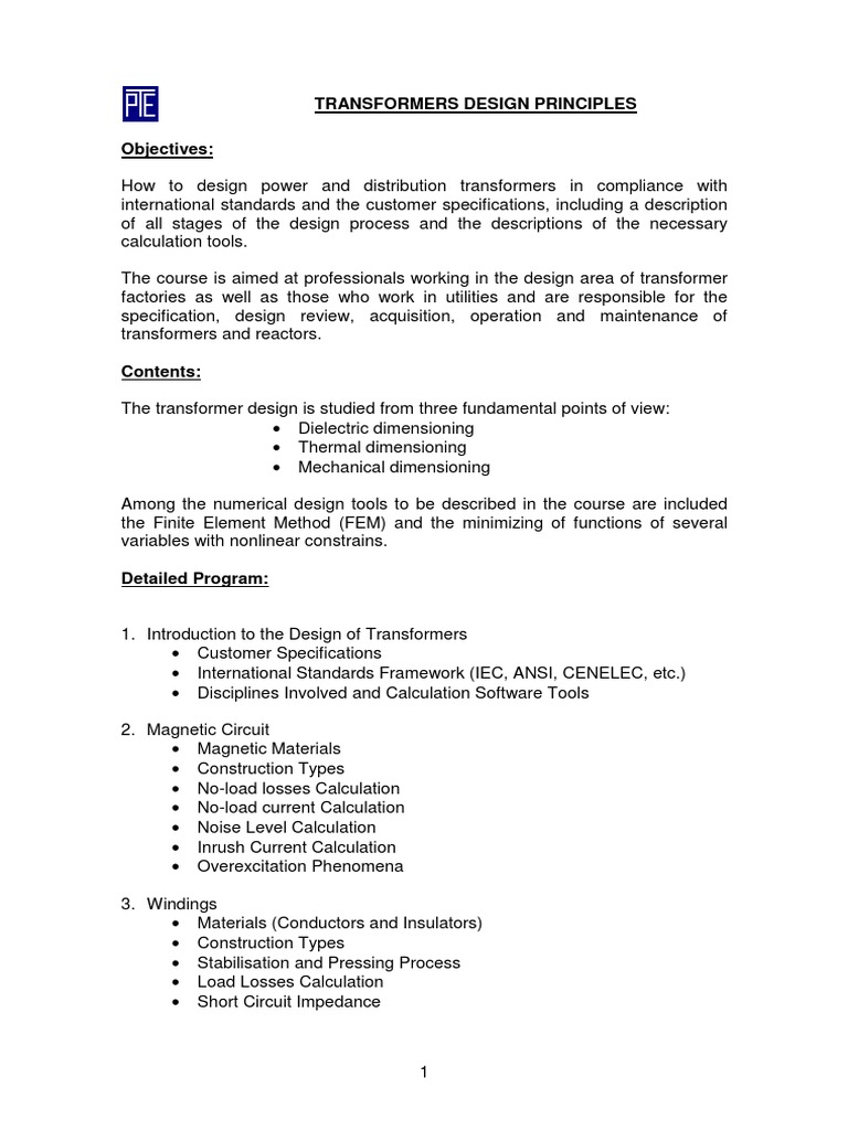 Transformer Design Principles | PDF | Transformer | Finite Element Method