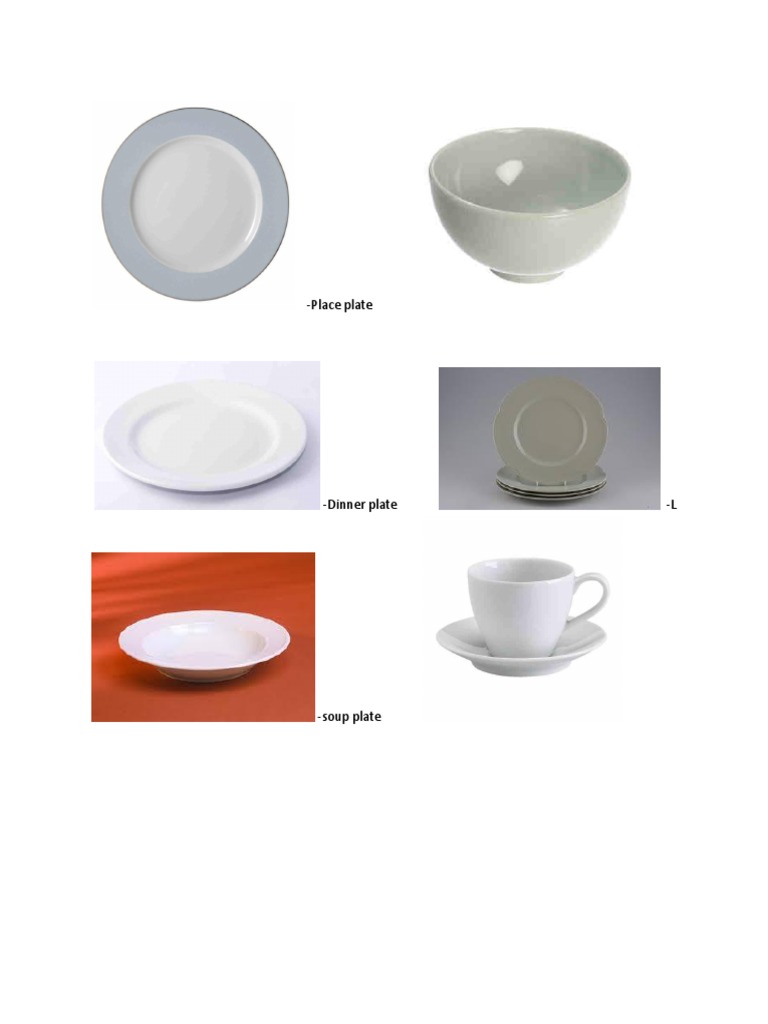 Types of Plates in TLE | PDF | Cooking, Food & Wine