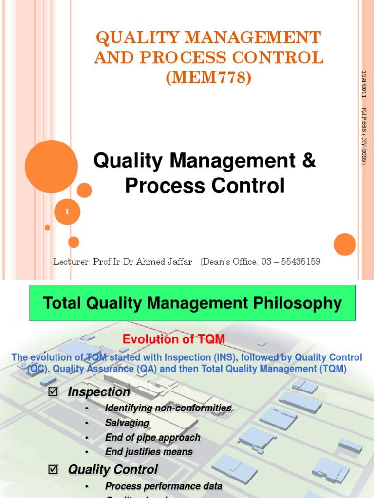 Topic 1 of 2 Quality Management & Process Control | PDF | Quality ...