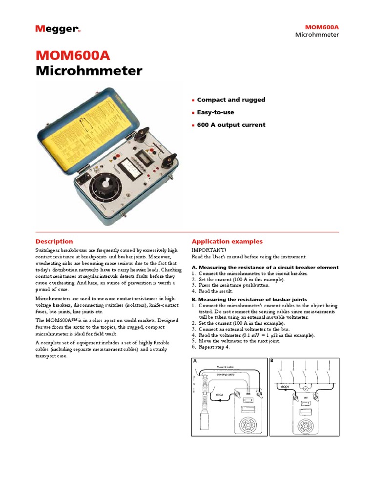 MOM600A DS en V01.Micro Ohm | PDF | Power (Physics) | Electrical Components