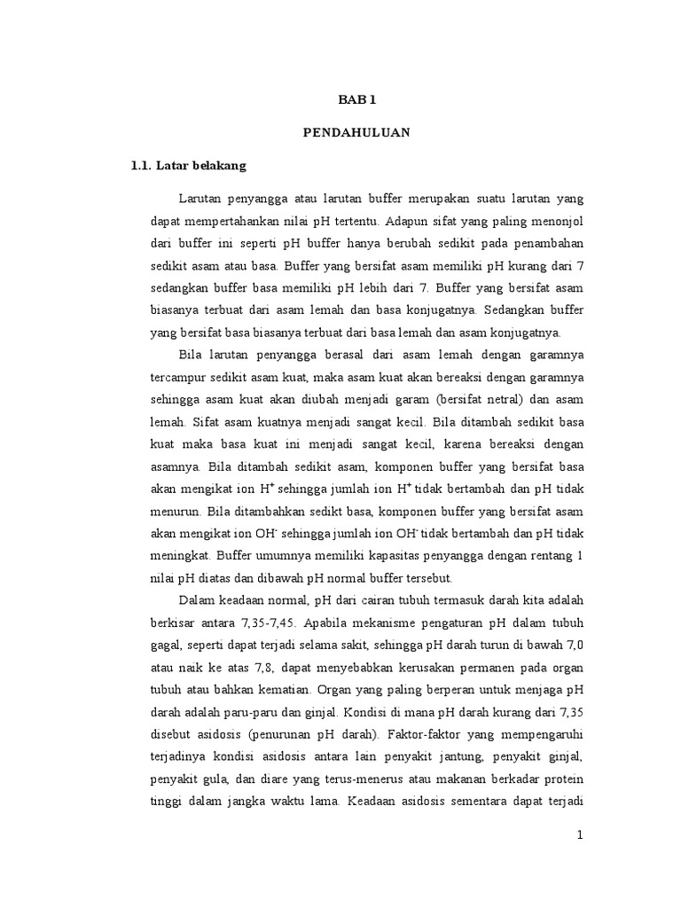 Memahami Larutan Buffer dan Fungsinya | PDF