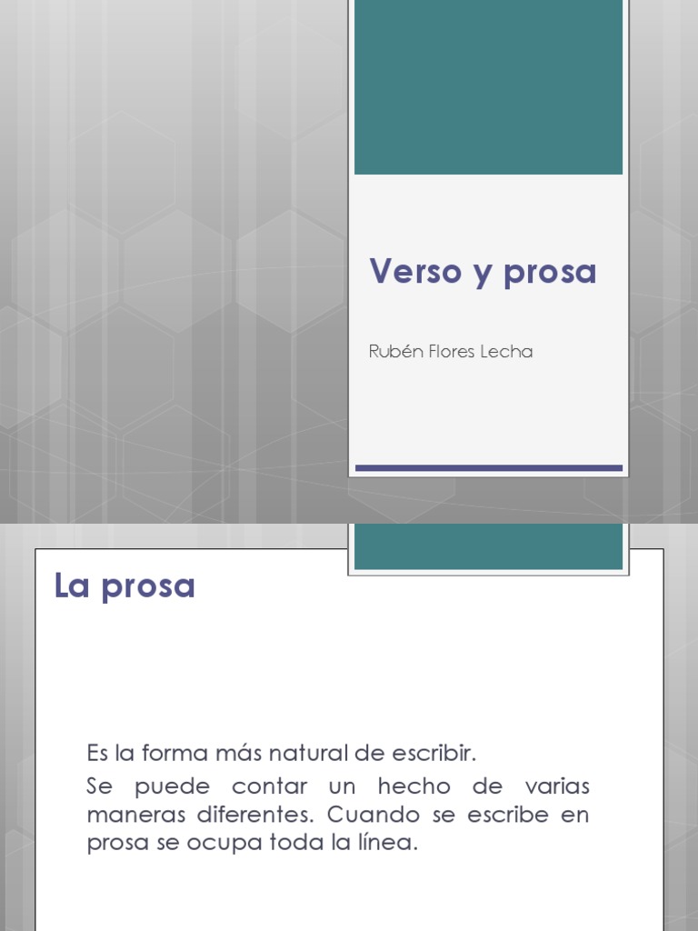 1º ESO - Verso y Prosa | PDF