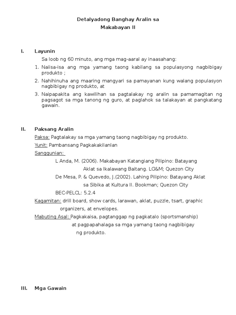 Lesson Plan in Makabayan II | PDF