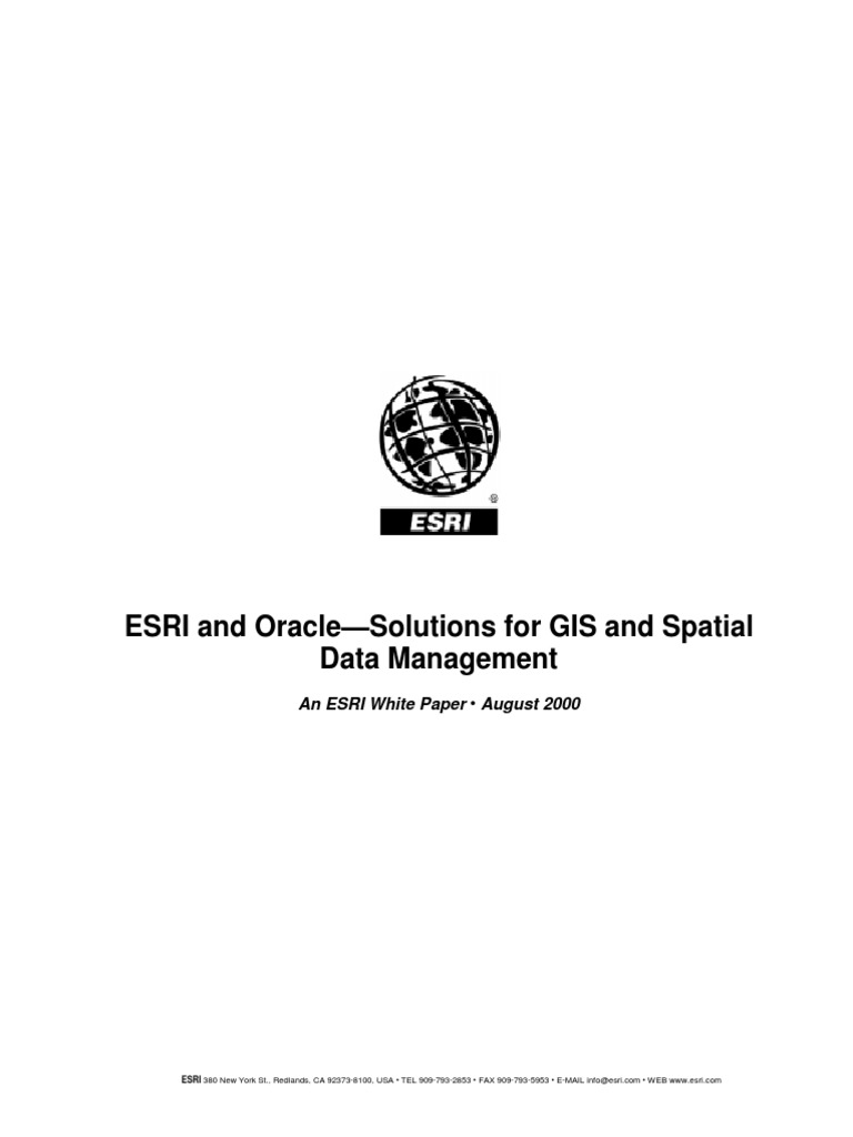 Esri and Oracle | PDF | Esri | Arc Gis