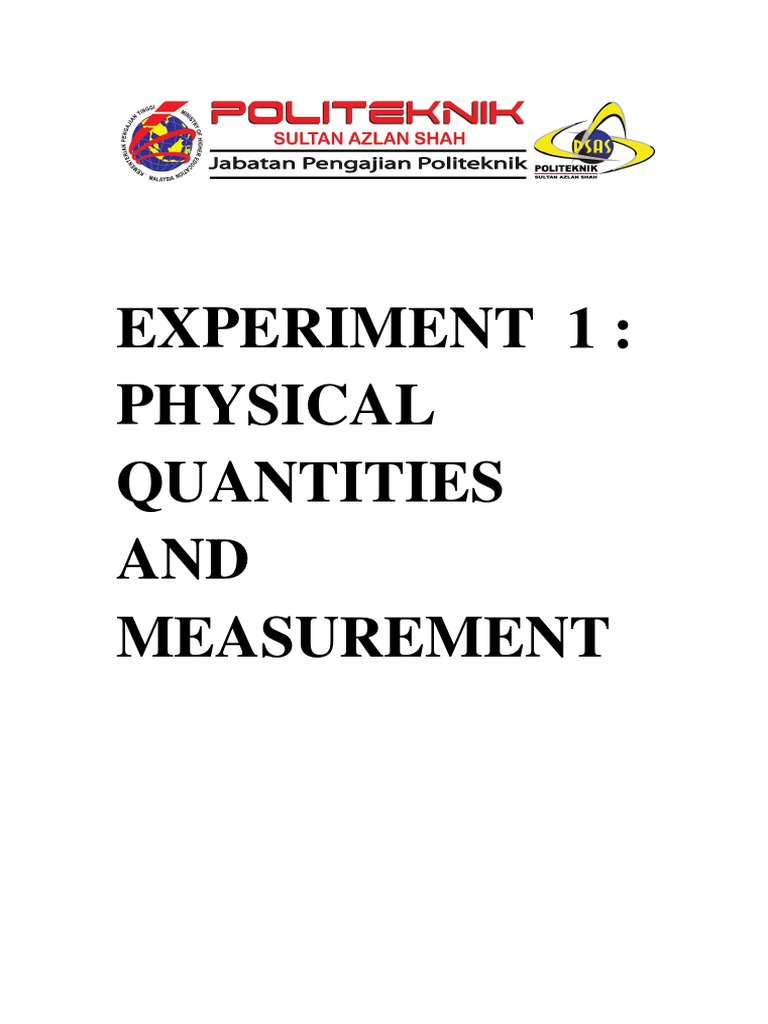 Experiment 1 | PDF | Kilogram | Experiment