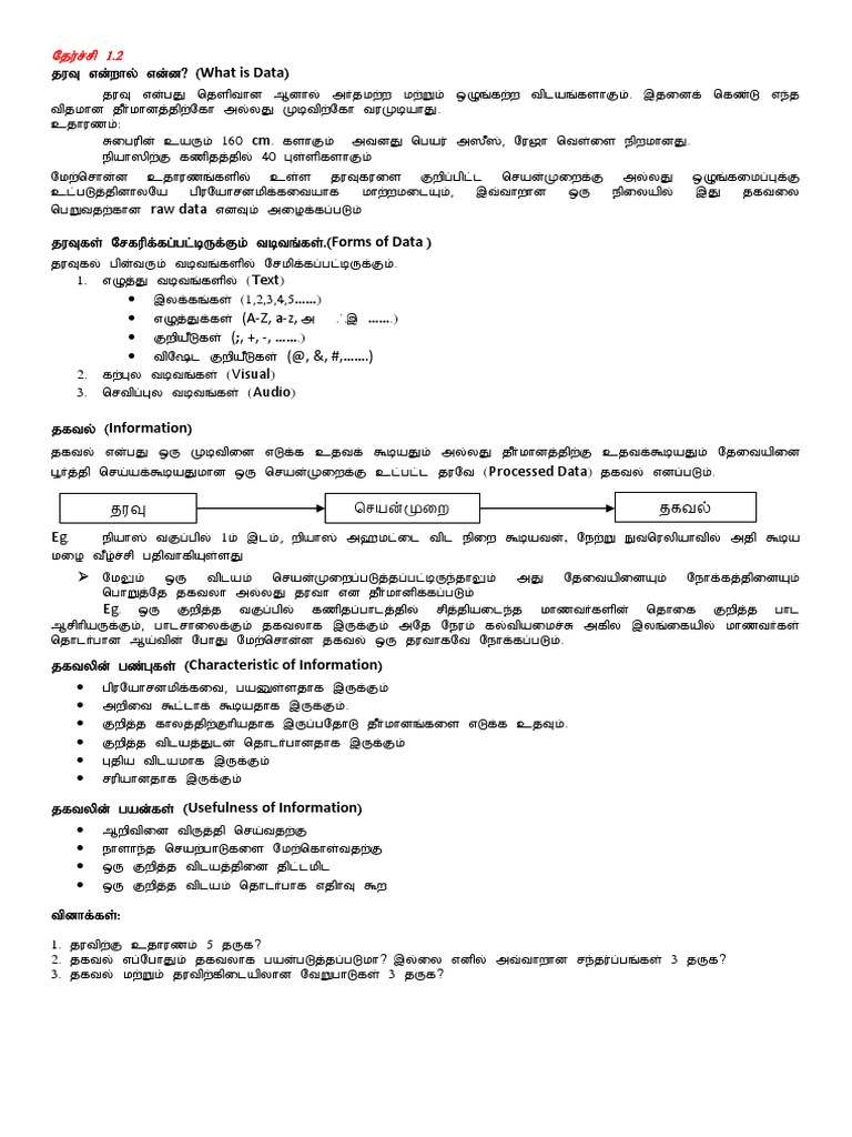 Components of ICT: Data Overview | PDF