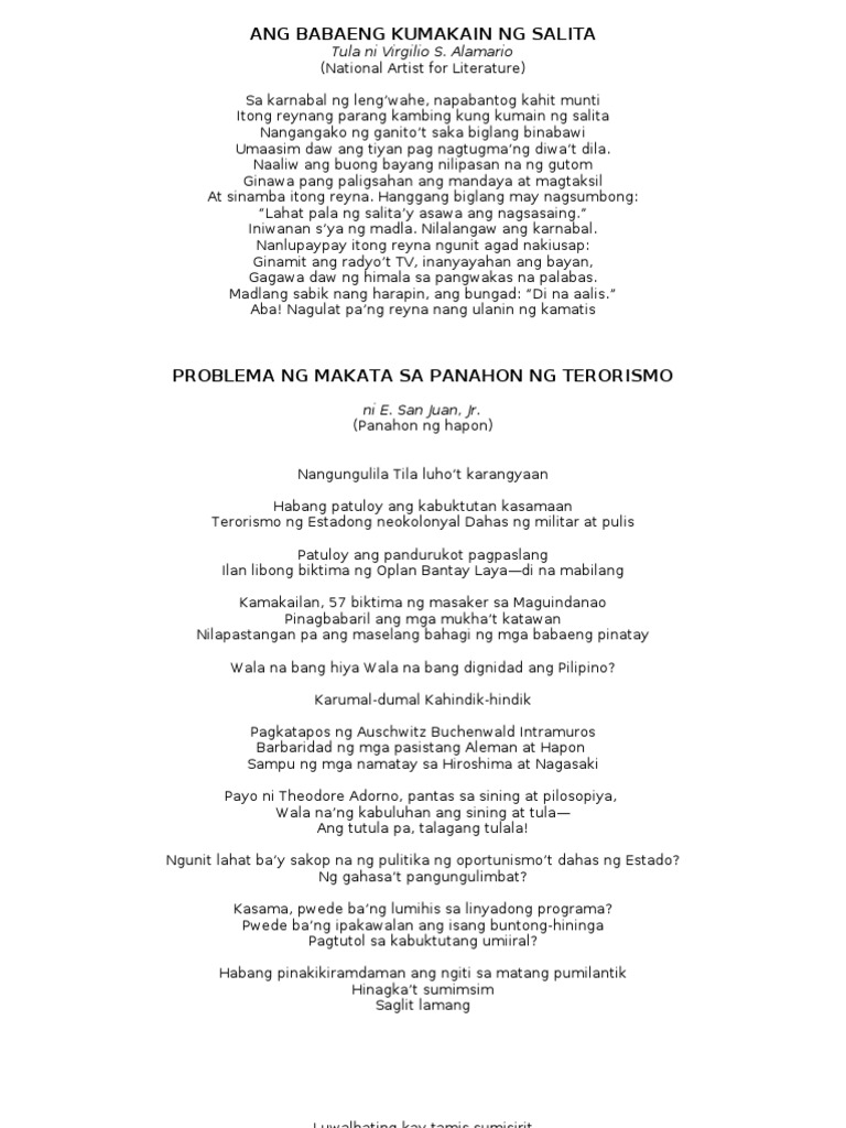 Tula (Panitikan) | PDF