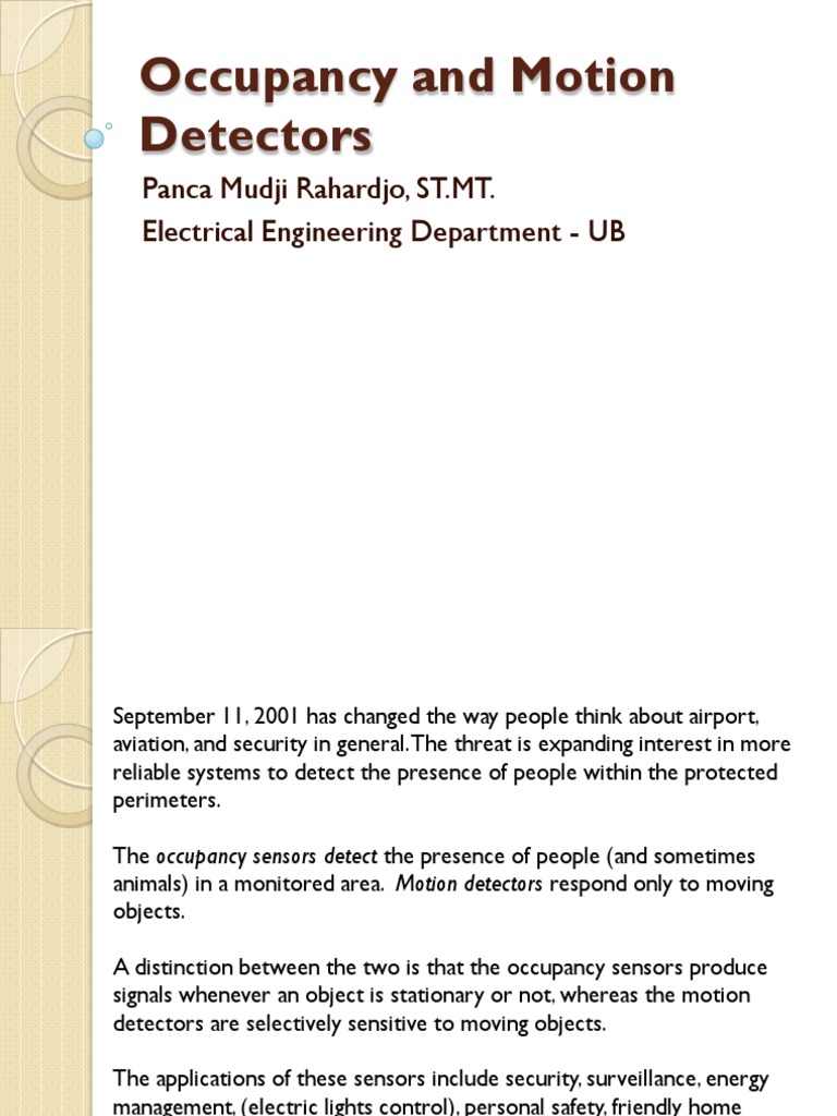 3 Occupancy and Motion Detectors 1 | PDF | Capacitor | Microwave