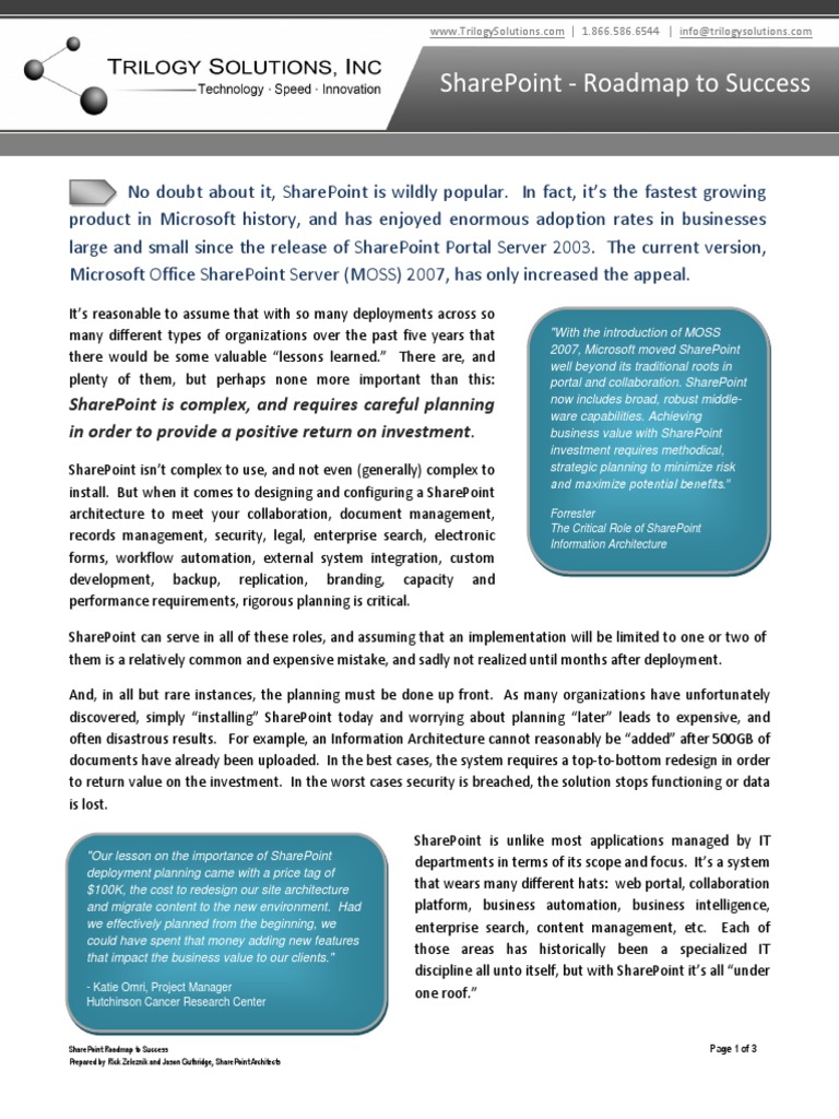 SharePoint Deployment Planning Guide | PDF | Share Point | Information ...