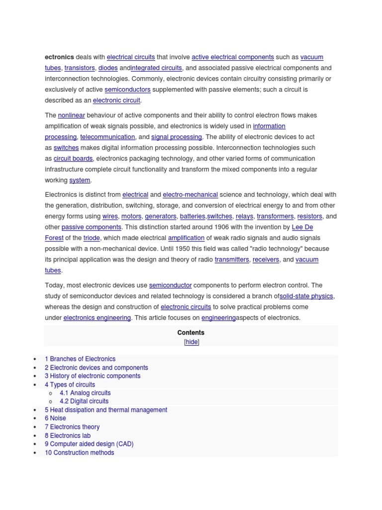 Ectronics Deals With | PDF | Electronic Circuits | Electronics