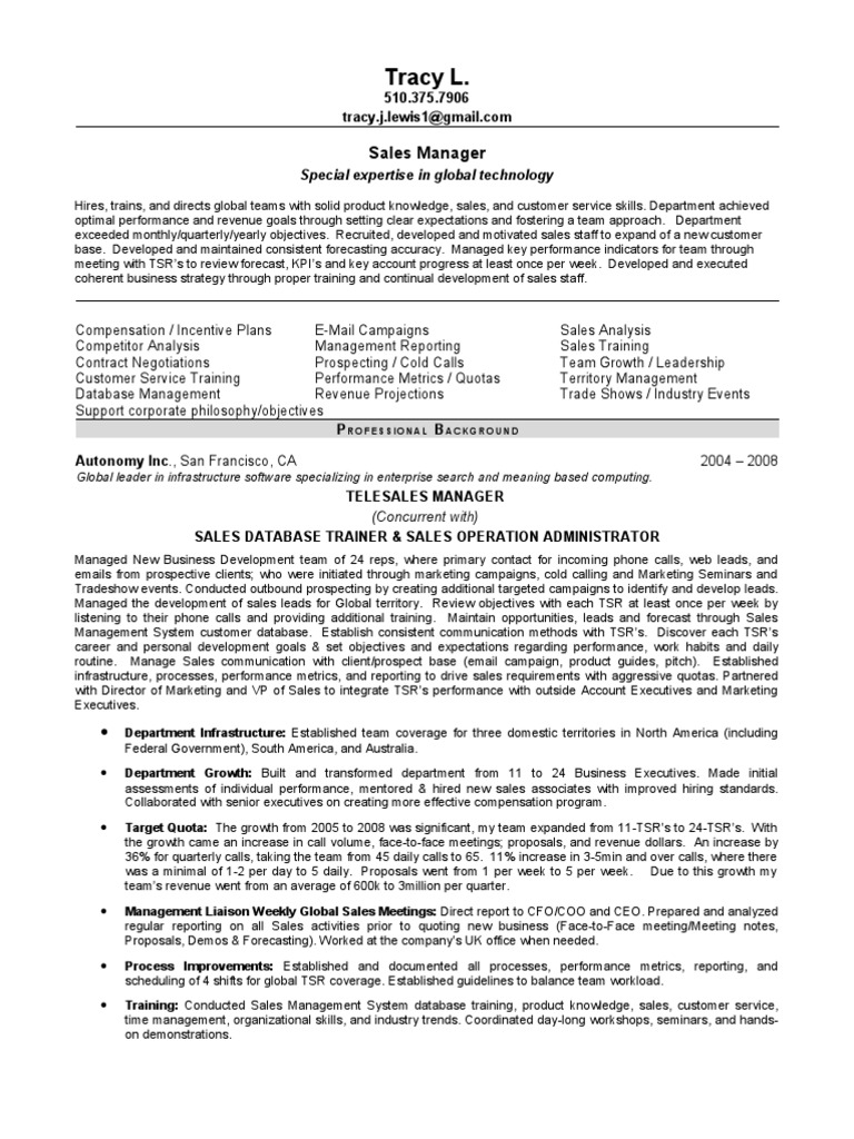 Tracy Lewis Resume | PDF | Sales | Technical Support