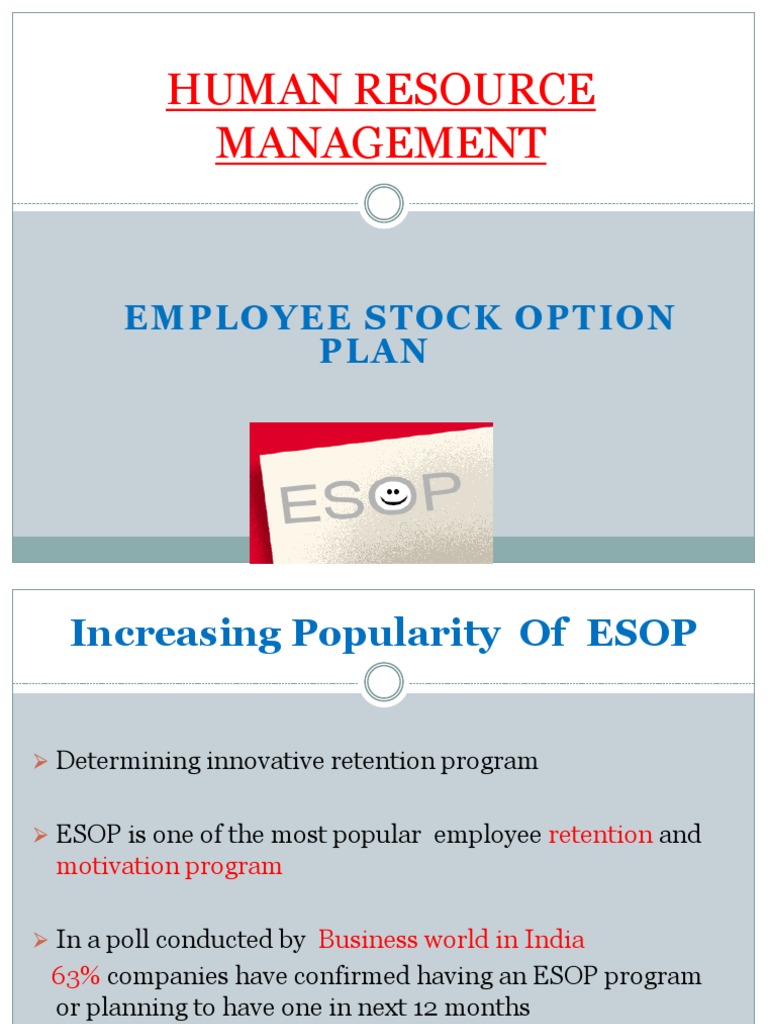 Esop | PDF | Employee Stock Ownership Plan | Vesting