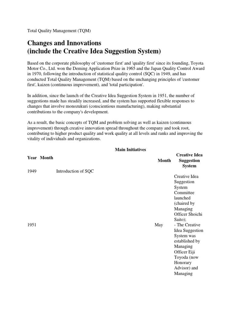 Toyota Kaizen | PDF | Toyota | Quality Management