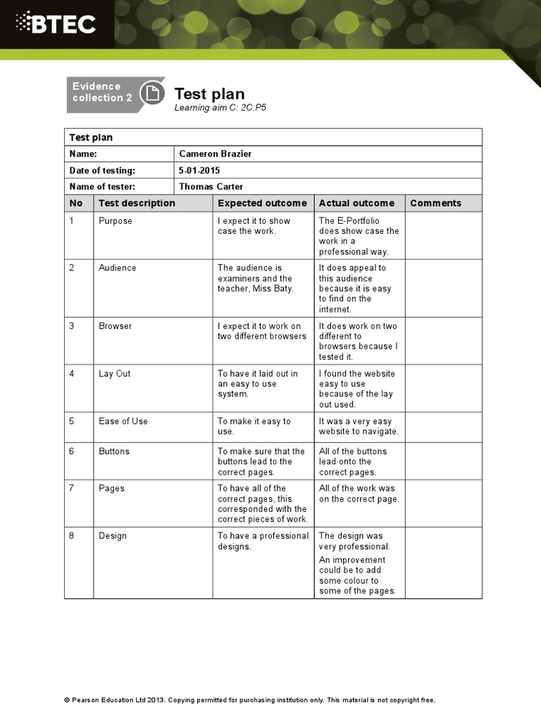 Test Plan | PDF