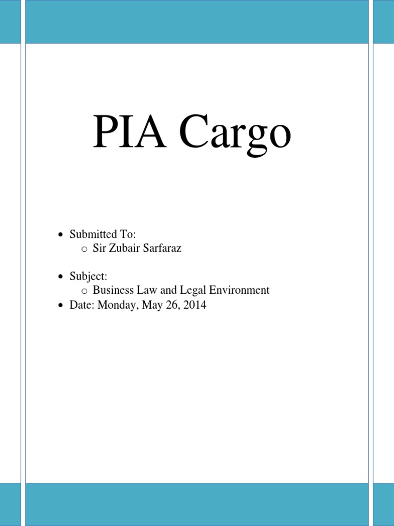 PIA Cargo | PDF | Dangerous Goods | Cargo