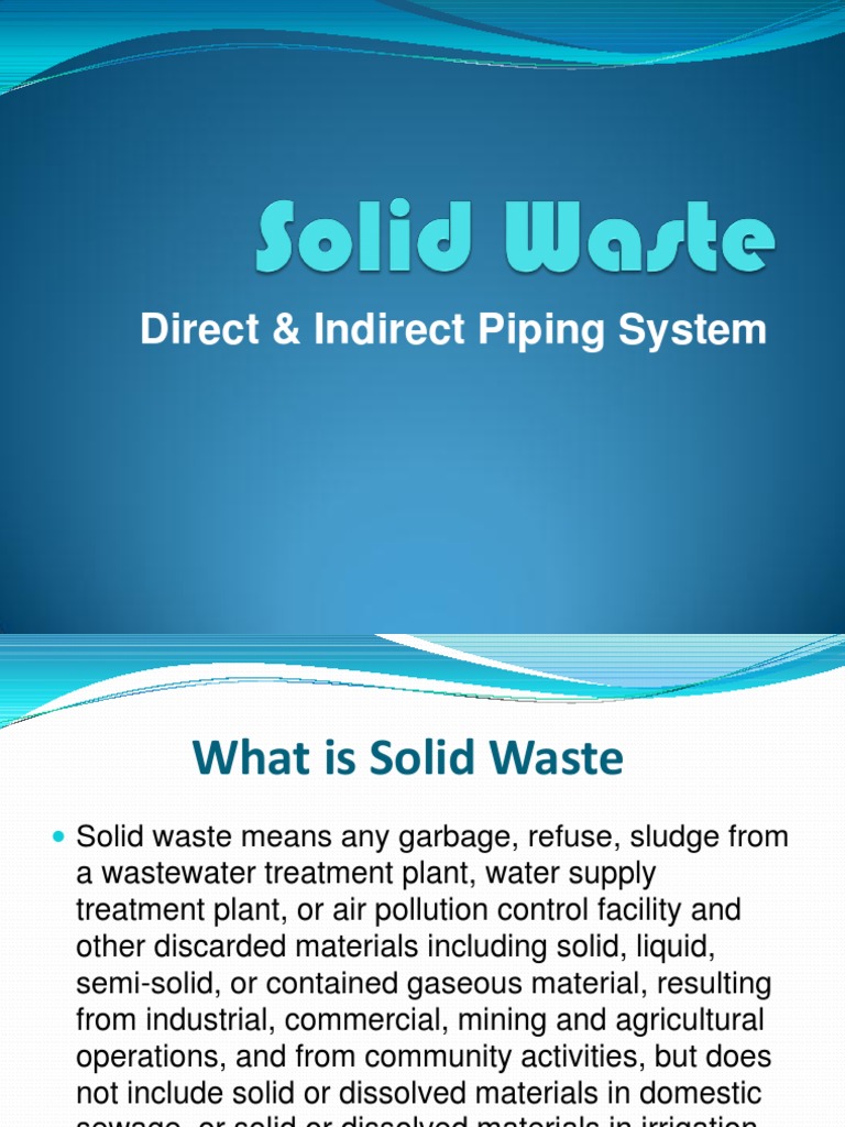 Solid Waste Direct & Indirect Piping | Download Free PDF | Municipal ...