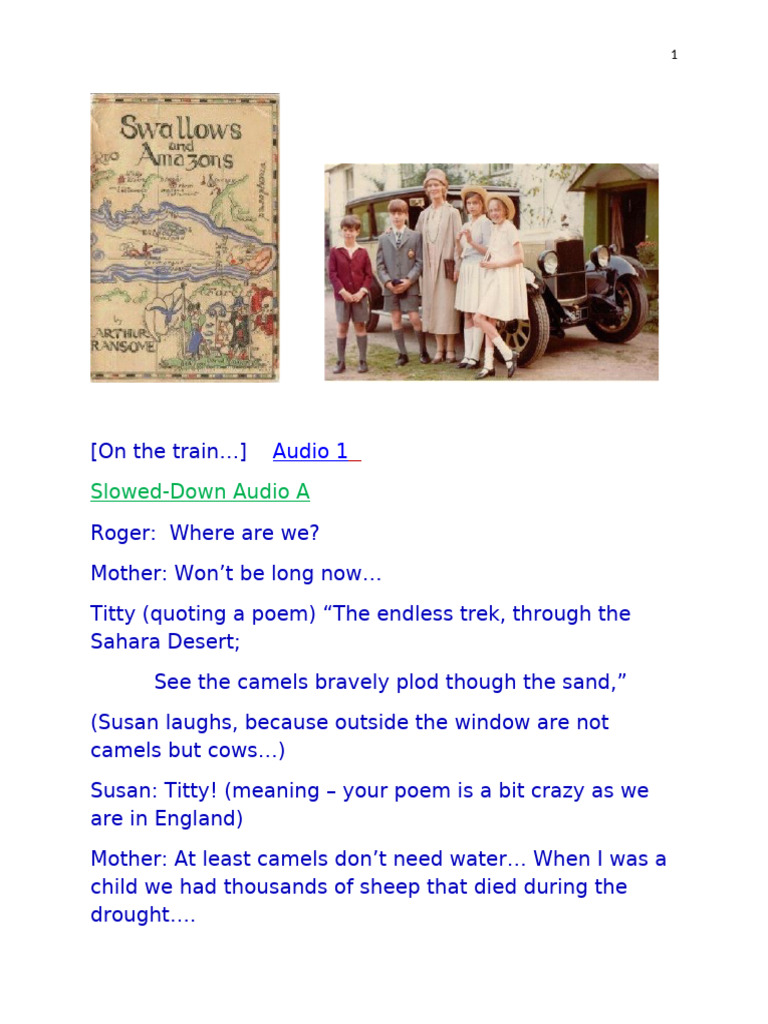 Swallows and Amazons 1974 Film Script | PDF | Nature
