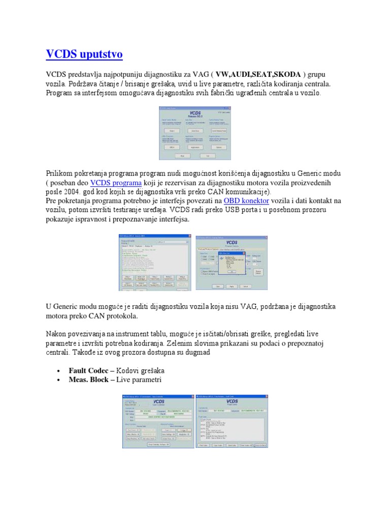 VCDS Uputstvo | PDF