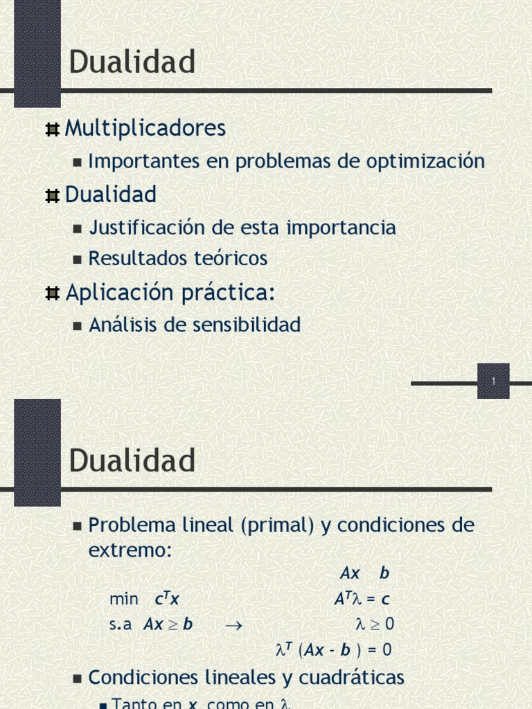Prog Lineal Dualidad | PDF | Matemáticas Aplicadas | Enseñanza de matemática