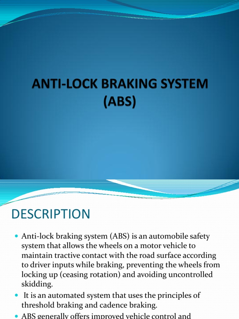 Anti-Lock Braking System | PDF | Anti Lock Braking System | Automobiles