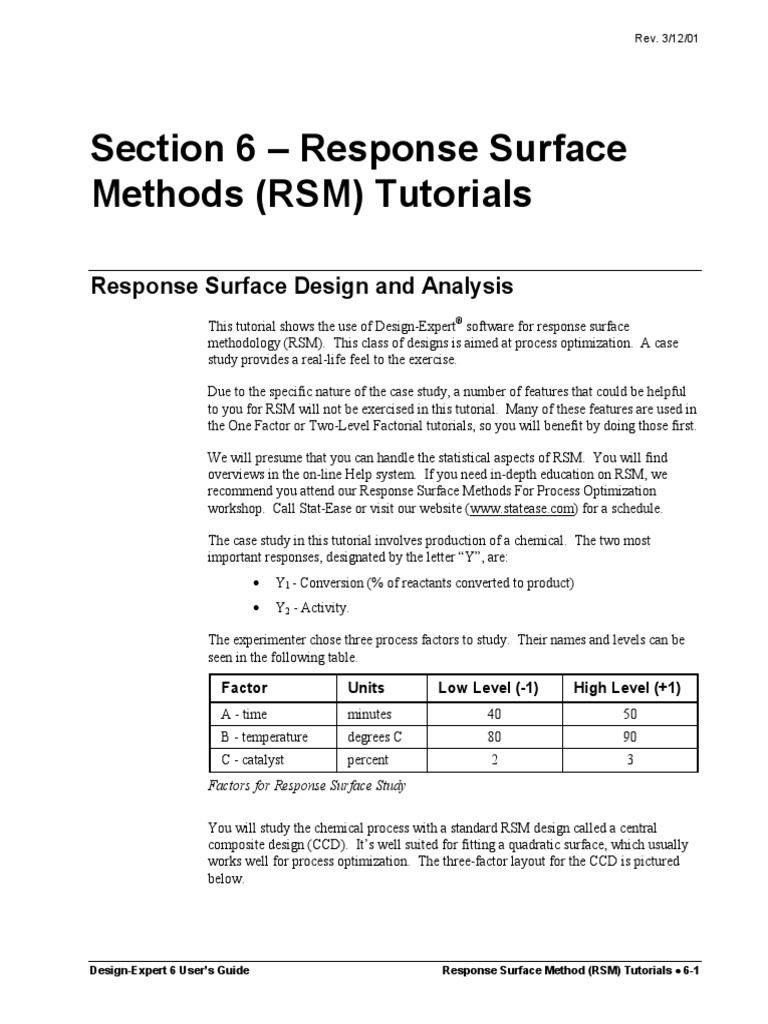 RSM Minitab Tutorial | PDF | Analysis Of Variance | Errors And Residuals