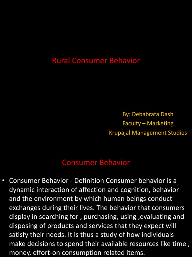 Rural Consumer Behavior | PDF | Consumer Behaviour | Behavior
