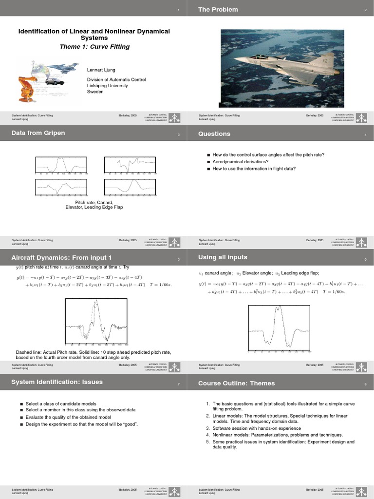 Theme 1: Curve Fitting: Identification of Linear and Nonlinear Dynamical Systems | PDF | Bias Of ...