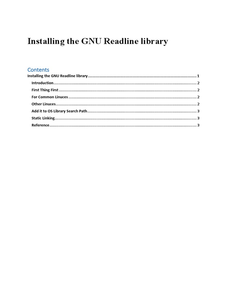 Installing GNU Readline PDF | PDF | Library (Computing) | Linux