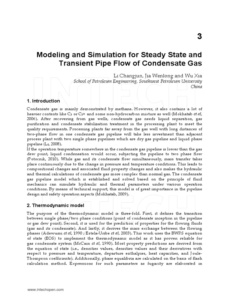 Modeling and Simulation For Steady State and Transient Pipe Flow | PDF | Fluid Dynamics | Phase ...