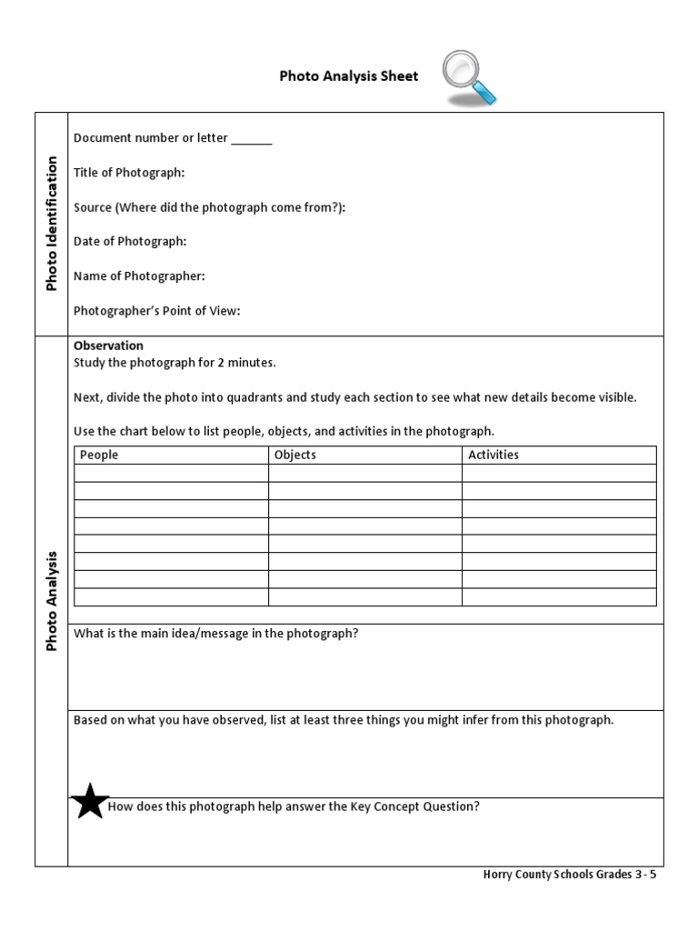 Photo Analysis Guide for Grades 3-5 | PDF