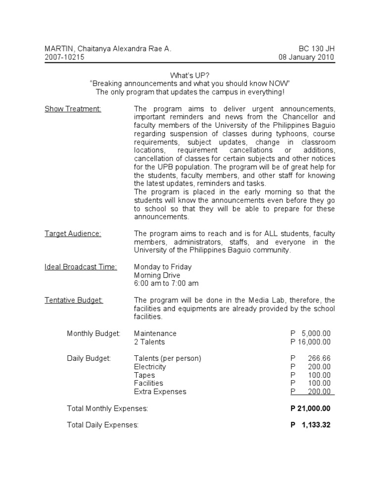 Radio Program Proposal | PDF
