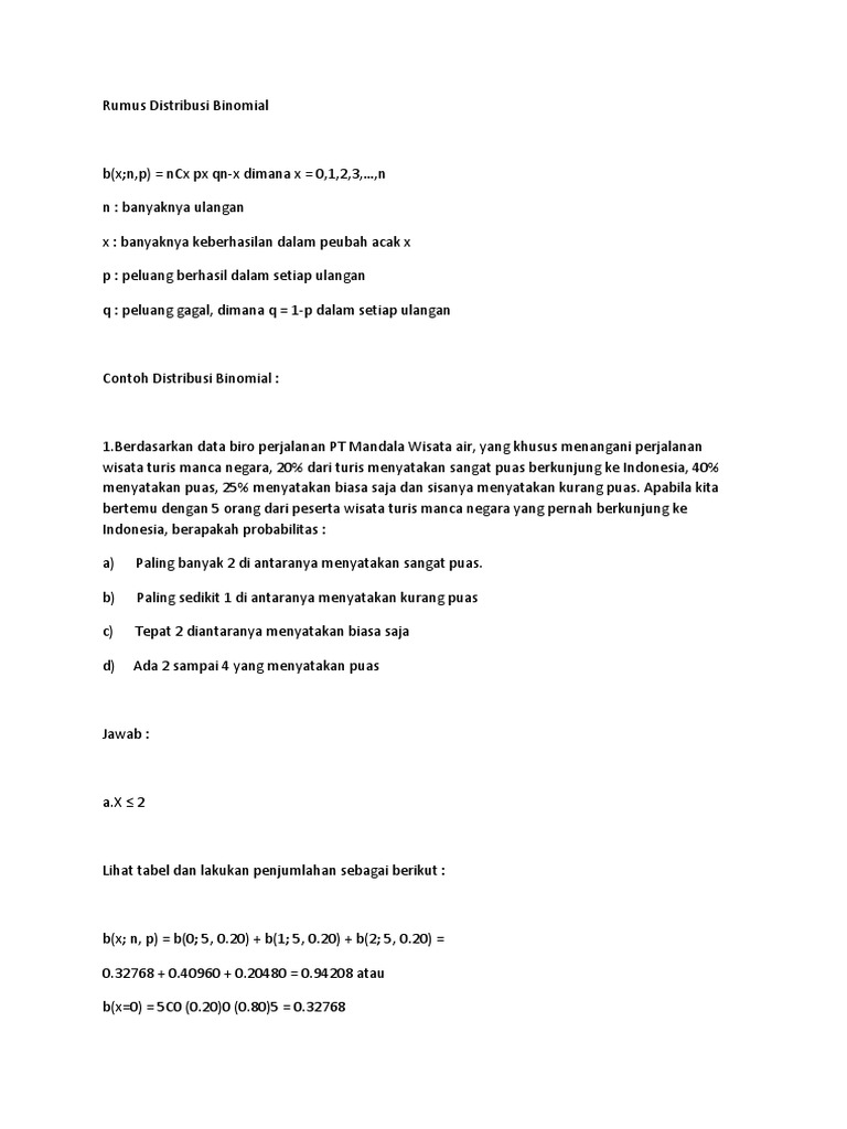 Contoh Soal Binomial | PDF