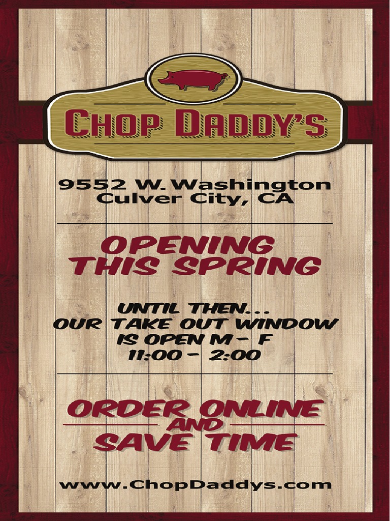 Chop Daddy's Menu | PDF