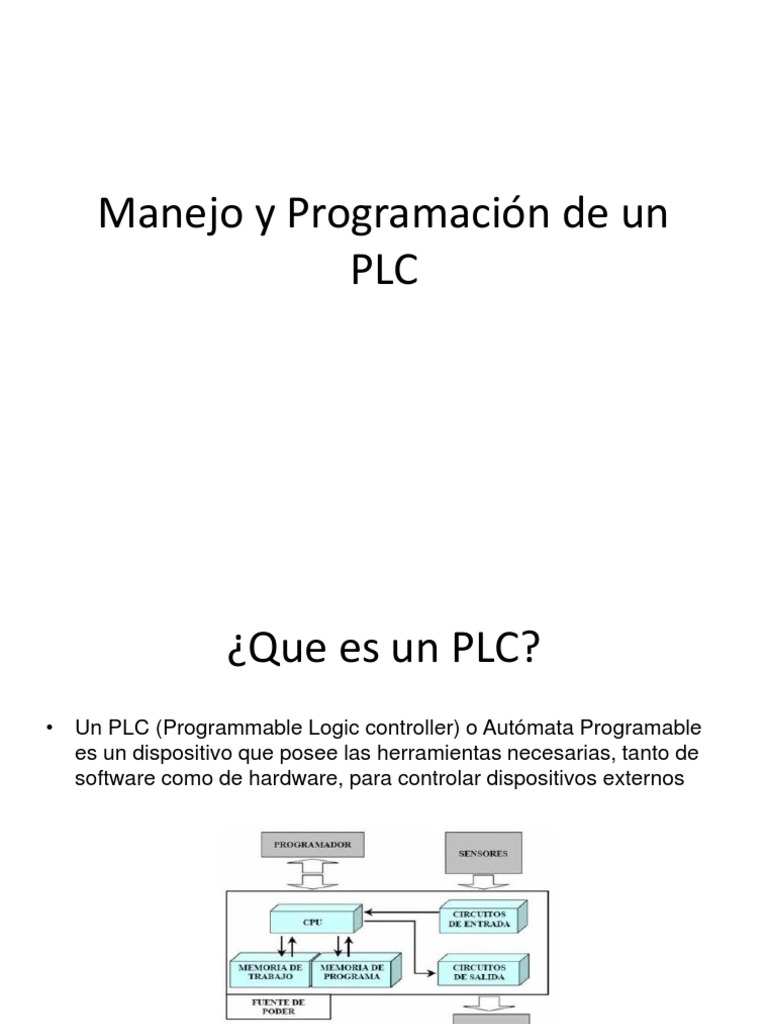 Manejo y Programación de Un PLC | PDF | Controlador lógico programable ...