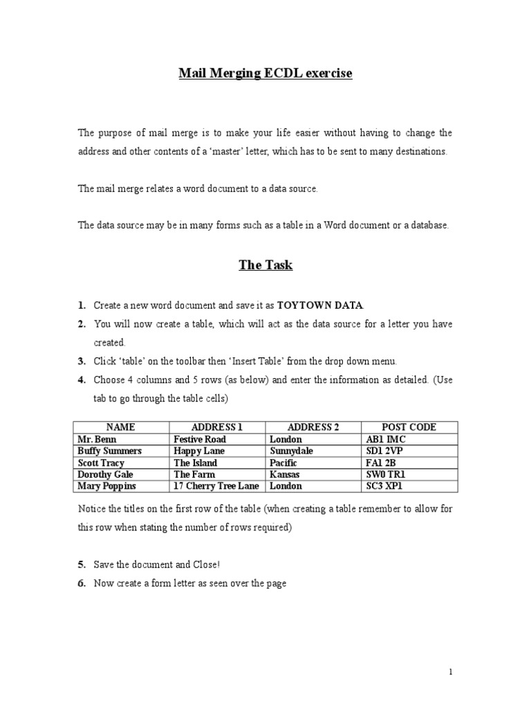 Mail Merging | PDF | Microsoft Word | Mail