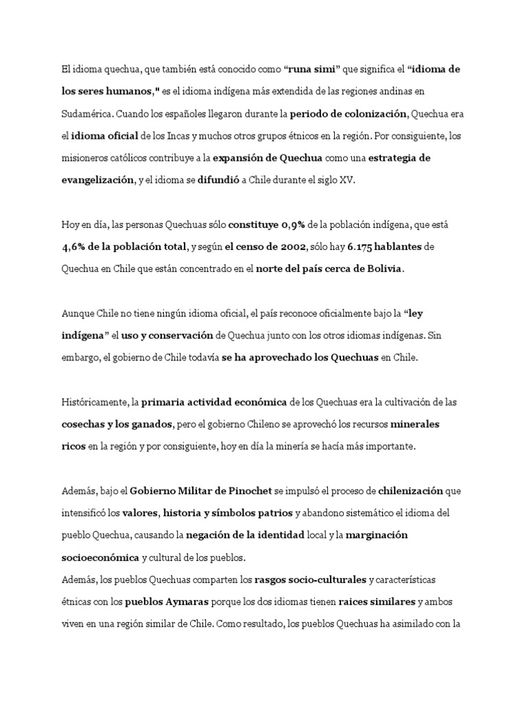 Quechua Script | PDF | Chile | Gente indígena