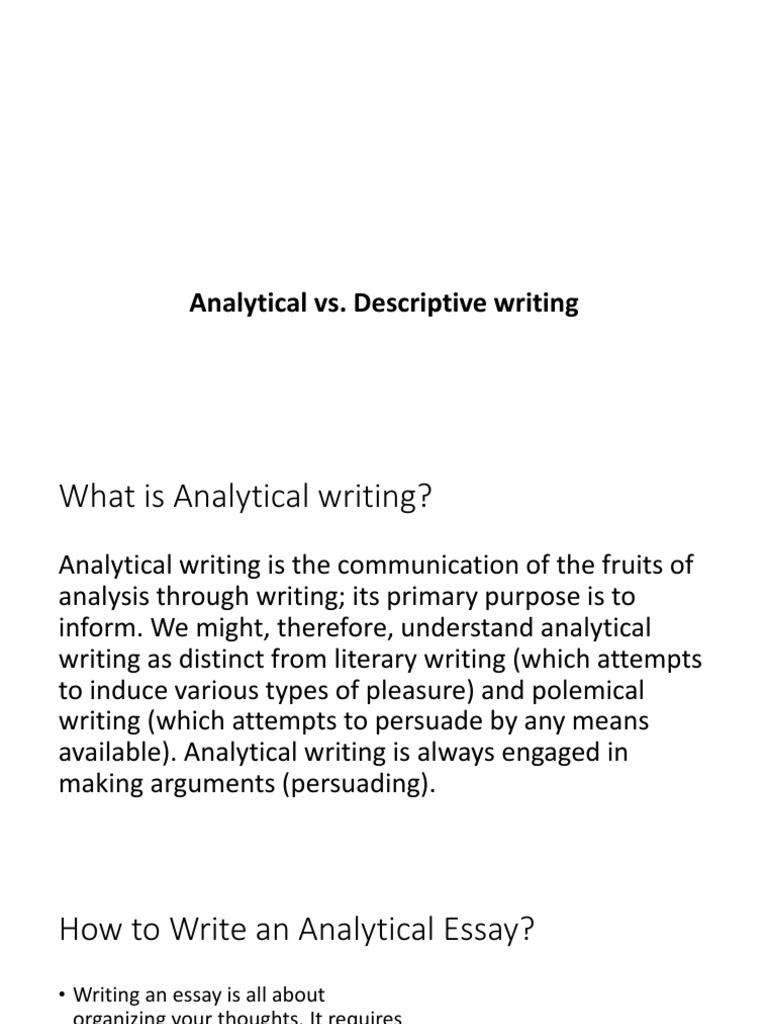 Analytical Vs Descriptive | PDF | Essays | Argument