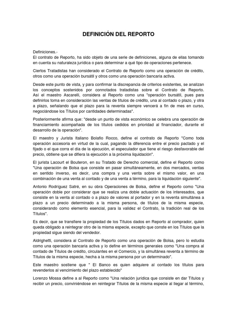 El Reporto | PDF | Instrumento negociable | Compartir (Finanzas)