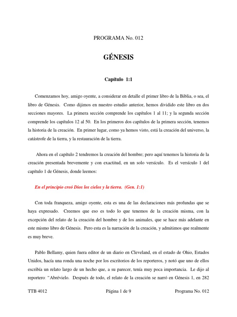 Génesis 1.1 | PDF | Teoría | Libro del Génesis