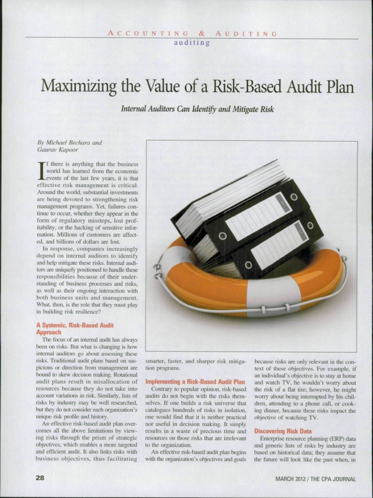 Maximizing The Value of A Risk-Based Audit Plan. | PDF | Audit ...