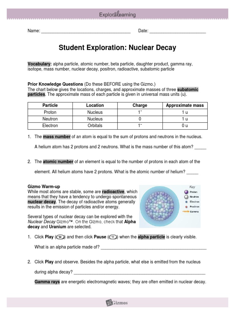 Simulation Investigation - Nuclear Decay | PDF | Radioactive Decay | Atoms