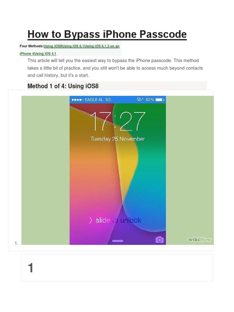 How To Bypass Iphone Passcode | PDF | I Phone | Ios